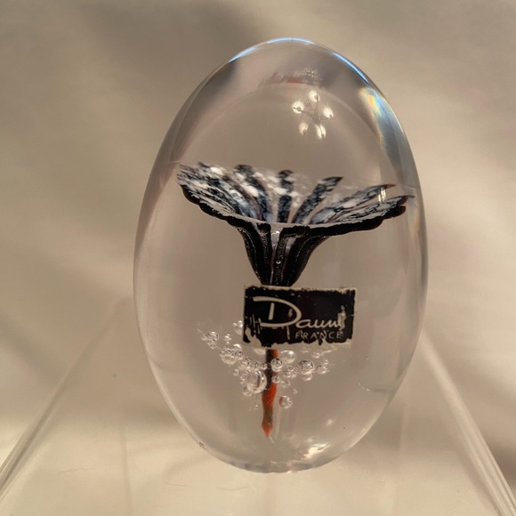 Daum | Art | Vintage Daum France Art Glass Crystal Flower Design Egg ...